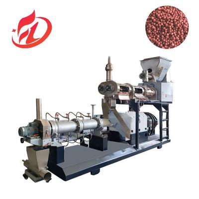 China 1200cm * 230cm * 270cm Package Size Floating Fish Feed Pellet Machine with Twin Screw for sale