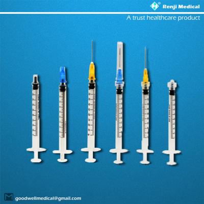 China CE/ISO Disposable Medical Consumables Syringe With Needle 1ml Volume for sale