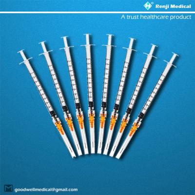 China MSDS Disposable Medical Consumables , 25G 1ml Luer Lock Syringe With Needle for sale
