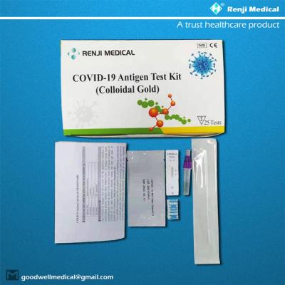 China Renji Medical SARS-CoV-2 Home Test Kit Colloidal Gold  Immunochromatography for sale