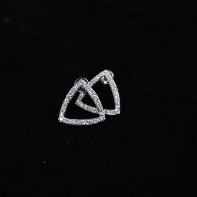 China Custom 18K Gold Triangle Diamond Earrings 1-3 Carat with IGI GIA Certified Lab Grown Diamonds for sale