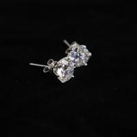 China 18K White Gold Plated 1-3 Carat Lab Diamond Stud Earrings with Rhodium Setting - VVS1/VVS2 Clarity, IGI/GIA Certified for sale