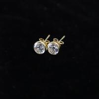 China 18K Gold Lab Grown Diamond Stud Earrings 1-3 Carat with Bezel Setting and Rhodium Plating for Wedding and Party for sale