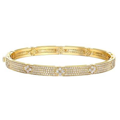 China Custom 18K Gold Diamond Cluster Bracelet 1-3 Carat with IGI GIA Certification for Engagement Wedding Jewelry for sale