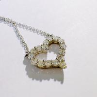 China Custom 18K Gold Heart Diamond Pendant Necklace 0.5-3 Carat Lab Grown Diamonds for Women Anniversary Wedding for sale
