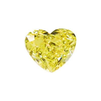 China IGI Certified Heart Cut Lab Grown Diamond 0.5-2.5 Carat Fancy Yellow Color VVS/VS Clarity 3EX Cut for sale