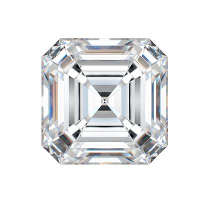 China Asscher Cut Lab Grown Diamonds 0.5-2.5 Carat D-H Color VVS-VS Clarity 3EX Cut IGI GIA Certified for sale