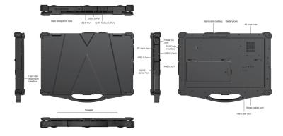 China 400nits Rugged Portable Computer 13.3