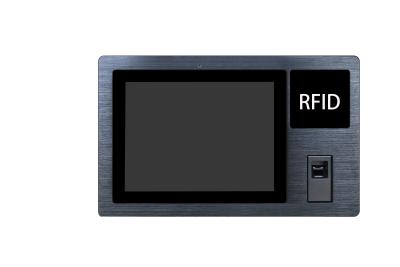 China 12.1'' PCAP Flat Bezel Touch LCD Panel PC All In One Fanless with RFID Reader and Finger Printer for sale