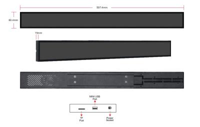 China Super Slim Indoor Digital Signage Displays Ultra Wide 23.1
