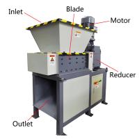 China Double Shaft Plastic Bottle Shredder 7.5KW 130-160kg Capacity Mobile Scrap Crusher for sale