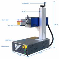 China 50W Rotary Fiber Laser Marking Machine Portable Desktop for Metal Engraving for sale