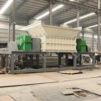 China Large Torque Two Shaft Shredder Machine 4KW 12RPM for Scrap Metal Plastic Film Rubber Fabric for sale