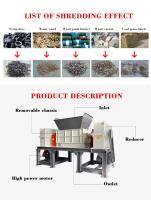 China Industrial Two Shaft Shredder 7.5KW 150-200kg Capacity Rubber Wood Plastic Crusher for sale