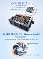 China OPS-300 Dual Shaft Metal Shredder 3KW 110-130kg/h Aluminum Waste Recycling Machine for sale
