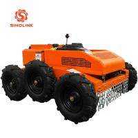 China Commercial Remote Control Lawn Mower For Steep Hills Six Wheel Drive 196cc 3.6kw for sale