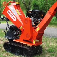China Small Tracked Wood Chipper Machine Sinolink 15hp Heavy Duty Garden Shredder Mulcher for sale