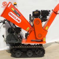 China Small Tracked Wood Chipper Machine Sinolink 15hp Heavy Duty Garden Shredder Mulcher for sale