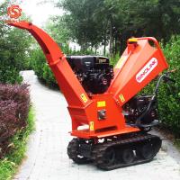 China Small Tracked Wood Chipper Machine Sinolink 15hp Heavy Duty Garden Shredder Mulcher for sale