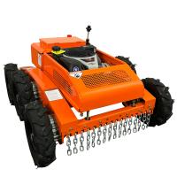 China Gas Powered Remote Control Lawn Mower Tractor 6 Wheel Gps Mininature Garden Weed 550mm for sale