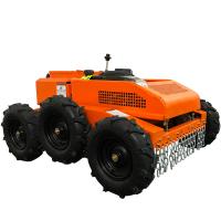 China Gas Powered Remote Control Lawn Mower Tractor 6 Wheel Gps Mininature Garden Weed 550mm for sale