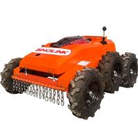 China Remote Control Gasoline Lawn Mower And Robot Lawn Mower For Agriculture Rotary Flail Blade for sale