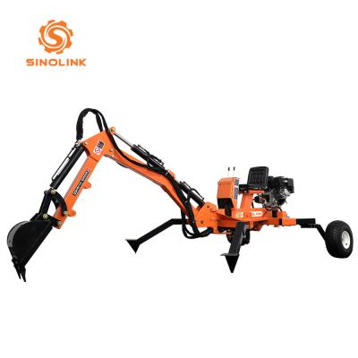 China atv excavator towable backhoe for sale 15hp gasoline engine for sale