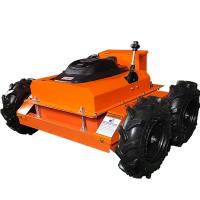 China 22 Inch Gasoline Remote Control Lawn Mower For Steep Hills Petrol 6.5hp 4 Rubber Wheels for sale