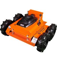 China 22 Inch Gasoline Remote Control Lawn Mower For Steep Hills Petrol 6.5hp 4 Rubber Wheels for sale