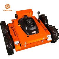 China 22 Inch Gasoline Remote Control Lawn Mower For Steep Hills Petrol 6.5hp 4 Rubber Wheels for sale