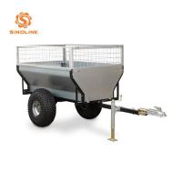 China Off Road Atv Dump Trailer Hauler Utility 2 Wheels Single Axle With Cage for sale