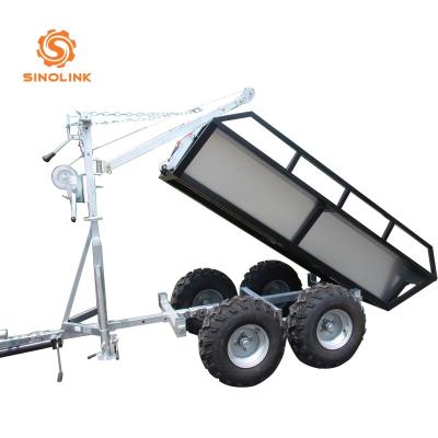 China Utv Off Road Atv Trailer Quad Bike Cargo Wood Log Lightweight Outside Garden Farm for sale
