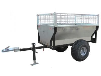 China Off Road Atv Dump Trailer Hauler Utility 2 Wheels Single Axle With Cage for sale