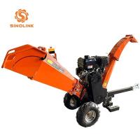 China Self Propelled Wood Chipper Machine Forestry Mulcher Petrol Leaf Shredder 14hp 15hp 420cc for sale