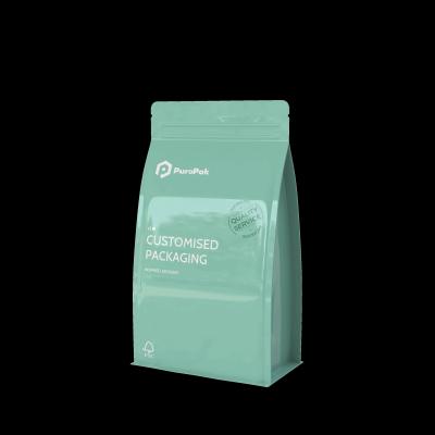 China Plastic Stand up Flat Bottom Pouch Bags for Coffee Flexible Packaging with Printing Aluminum Foil Ziplock for sale