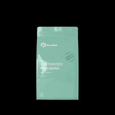 China Custom Food Grade Stand up Pouch Coffee Packaging Flat Square Bottom  Bag Reusable Side Gusset Matt Coffee Bags for sale