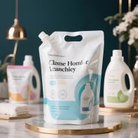 China Custom Printed 250ml 400ml 1L Washing Powder Soap Refillable Liquid Stand up Laundry Detergent Bag Spout Packaging Pouch for sale