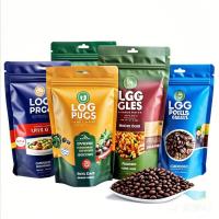 China Custom Printed Stand up Pouches Biodegradable Side Gusset Bags Sealed Proof Coffee Bean Packaging Bag for sale