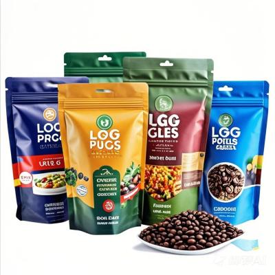 China Custom Printed Stand up Pouches Biodegradable Side Gusset Bags Sealed Proof Coffee Bean Packaging Bag for sale