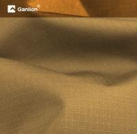 China Dark Khaki Polyester Cotton Recycled Fiber Fabric Ripstop 3*3 Ecofriendly for sale