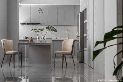 China L-Shaped Modern Gray Kitchen Cabinets Customized Set with 20-40 Day Lead Time and Enhanced Storage Capacity for sale