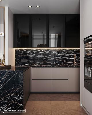 China L-Shaped Kitchen Cabinet Set with Quartz Countertop - 20-40 Day Lead Time for Custom Designs for sale