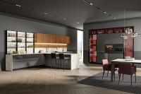 China Modern Lacquer Kitchen Cabinet with Wine Display Case - Custom 20-40 Day Production & Professional Installation Services for sale