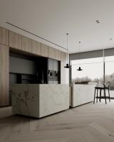 China Custom Black and White Kitchen Cabinet Set with Bar Table - 20-40 Day Lead Time for Custom Designs for sale