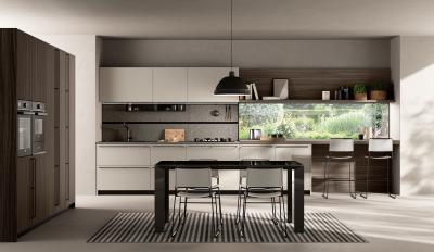 China Modern EB Board Kitchen Cabinet with Glass Door Showcase - Custom 20-40 Day Production for sale