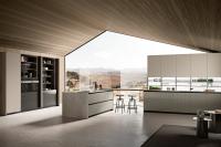 China Modern Textured EB Board Kitchen Cabinet with Dining Table - Custom 20-40 Day Manufacturing & Installation for sale