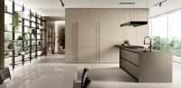 China Custom UV Kitchen Cabinet with Bar Table - Minimalist Design 20-40 Day Lead Time High-Gloss Finish for sale