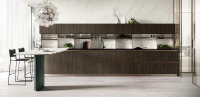 China Custom Wood Veneer Kitchen Cabinets - 20-40 Day Lead Time with Tailored Color Options and Sleek Design for sale