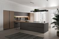 China T-Shaped Classic Wood Kitchen Cabinet Set with Dining Bar - Custom 20-40 Day Installation for sale