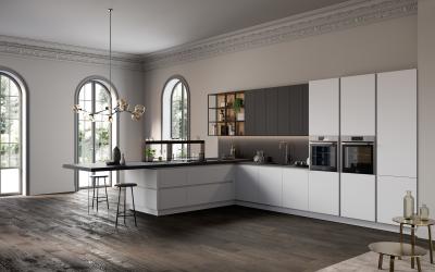 China Custom EB Board Kitchen Cabinet Set with Dining Table & Spice Rack - 20-40 Day Lead Time, Multiple Finish Options for sale